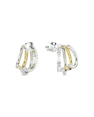 SWAROVSKI Hyperbola Multi Row Hoop Earrings - Silver/gold