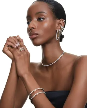SWAROVSKI Hyperbola Multi Row Hoop Earrings - Silver/gold