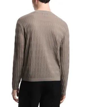 Emporio Armani Geometric Diamond Wool Pullover Sweater - Beige