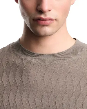Emporio Armani Geometric Diamond Wool Pullover Sweater - Beige
