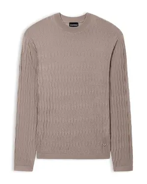 Emporio Armani Geometric Diamond Wool Pullover Sweater - Beige
