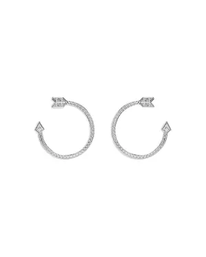 SWAROVSKI Idyllia Arrow Hoop Earrings Silver
