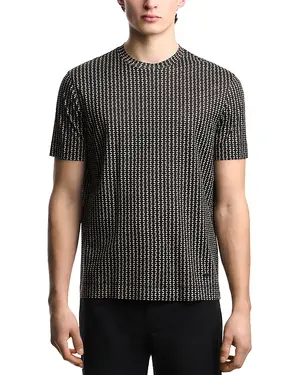 Emporio Armani Geometric Square Jacquard T-shirt - Blue