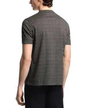 Emporio Armani Geometric Square Jacquard T-shirt - Blue