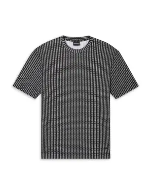 Emporio Armani Geometric Square Jacquard T-shirt - Blue