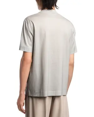 Emporio Armani Geometric Square Jacquard T-shirt - Blue