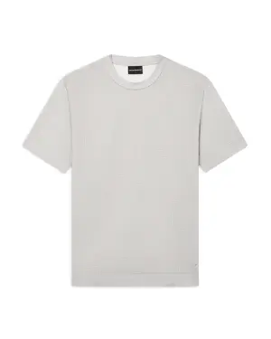 Emporio Armani Geometric Square Jacquard T-shirt - Blue
