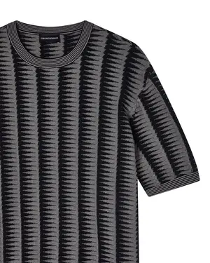 Emporio Armani Two Tone Jagged Motif T-shirt Sweater