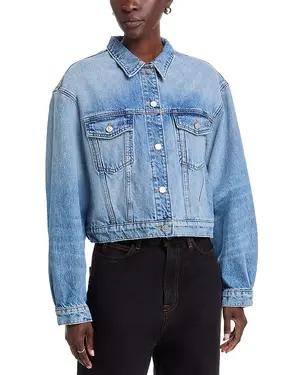 ANINE BING Quincy Trucker Jacket Cascade Blue