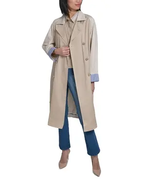 Karl Lagerfeld Paris Double Breasted Trench Coat