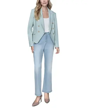 Karl Lagerfeld Paris Double Breasted Cropped Jacket - Fresh Mint