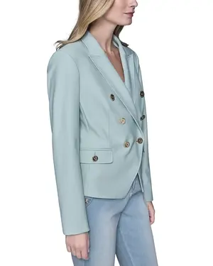 Karl Lagerfeld Paris Double Breasted Cropped Jacket - Fresh Mint
