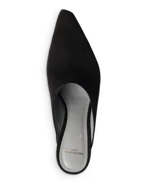 Balenciaga Duchesse Suede Mule Pumps - Noir Multi