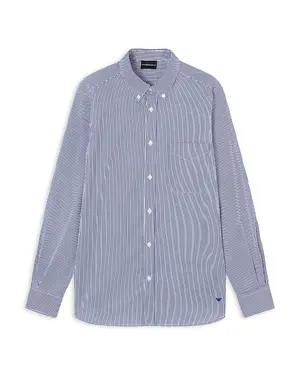 Emporio Armani Travel Essentials Wrinkle Free Shirt - Blue/white