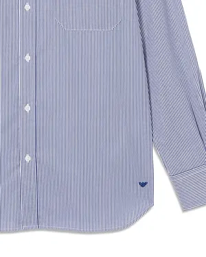 Emporio Armani Travel Essentials Wrinkle Free Shirt - Blue/white
