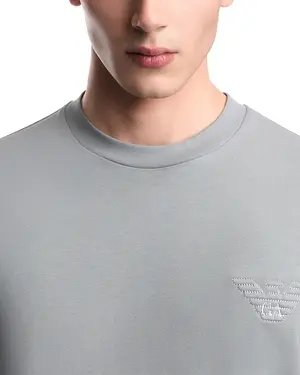 Emporio Armani Heavy Cotton Embroidered Eagle T-shirt - Grey