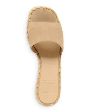 Dolce Vita Dixi Suede Espadrille Slide Sandals - Camel Suede