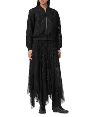 ALLSAINTS Jade Embellished Bomber Jacket - Black