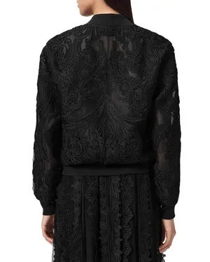 ALLSAINTS Jade Embellished Bomber Jacket - Black