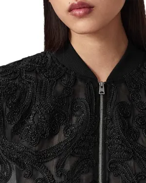 ALLSAINTS Jade Embellished Bomber Jacket - Black