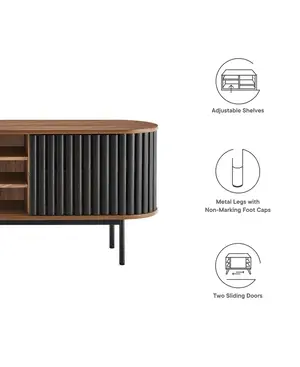 MODWAY Fortitude 71" Tv Stand - Walnut Black