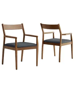 MODWAY Solara Dining Armchairs, Set Of 2 - Walnut Black