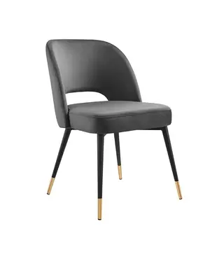 MODWAY Rouse Performance Velvet Dining Side Chair - Charcoal