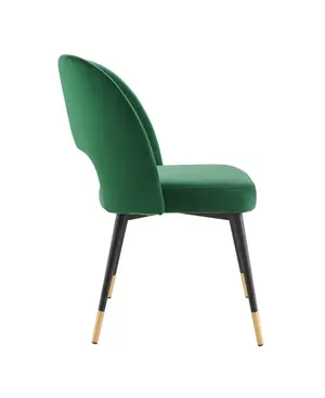MODWAY Rouse Performance Velvet Dining Side Chair - Emerald