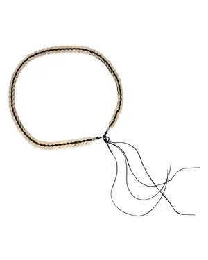 Sandro Embellished Leather Tie Belt - Silver