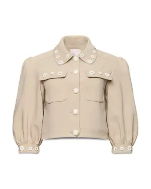Cinq À Sept Crochet Mirrors Gill Jacket - Khaki/ivory