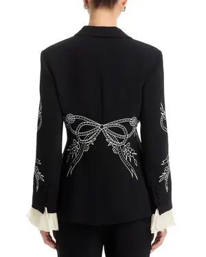 Cinq À Sept Cascading Ribbon Cheyenne Blazer - Black/ivory