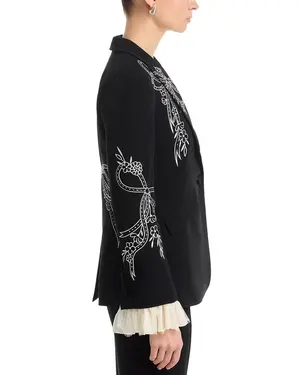 Cinq À Sept Cascading Ribbon Cheyenne Blazer - Black/ivory