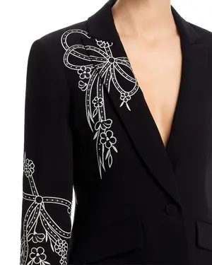Cinq À Sept Cascading Ribbon Cheyenne Blazer - Black/ivory