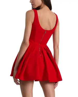 Alice + Olivia Estrella Drape Flare Dress - Chilli Pepper