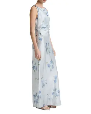 Vince Petal Blur Twist Shoulder Dress
