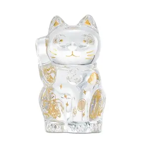THE MARTHA, BY BACCARAT Maneki-neko Cat Fortune Figurine - Clear