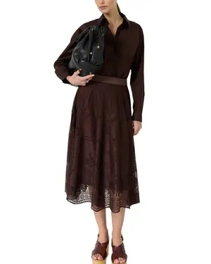 Gerard Darel Jany Lace Midi Skirt