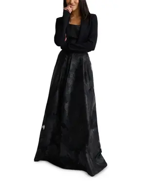 St. John Floral Burnout Organza Skirt