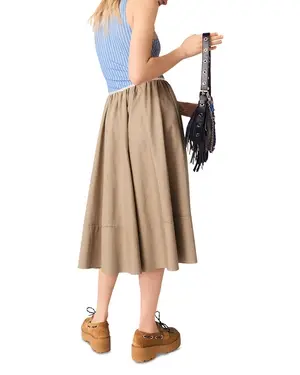 Maje Midi Cotton A-line Skirt