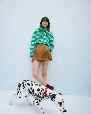 Maje Mini Suede Skirt - Camel