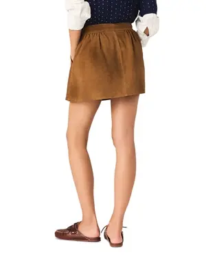 Maje Mini Suede Skirt - Camel