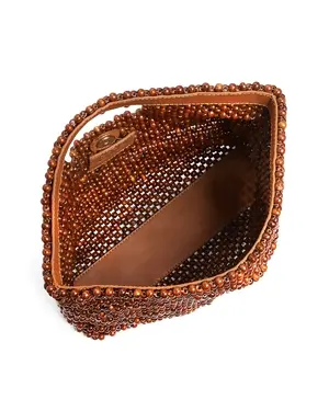 Aqua Wooden Bead Envelope Bag