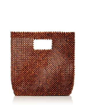 Aqua Wooden Bead Envelope Bag
