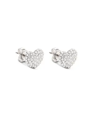 Marc Jacobs The Heart Pave Earrings - Silver/crystal