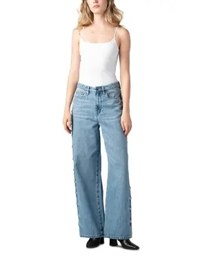 Blanknyc High-rise Straight Jeans With Studded Detail