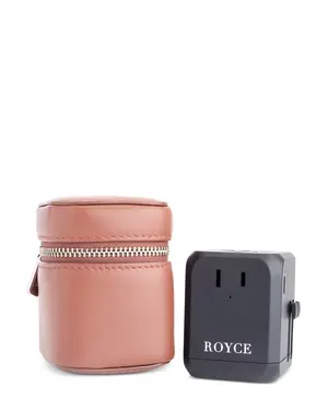 ROYCE NEW YORK International Travel Adapter & Leather Case - Tan