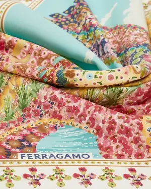 FERRAGAMO Palazzo Print Silk Scarf