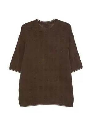LANEUS Openwork Knit T-shirt