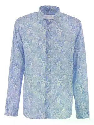 Fedeli Floral-print Shirt - Blue