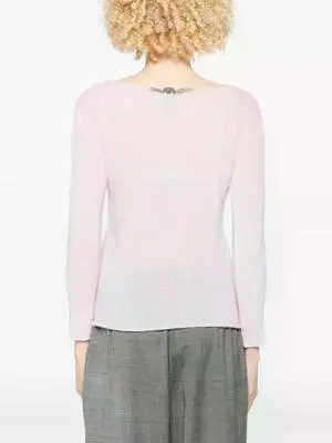 BEYOU V-neck Long Sleeve Sweater - Pink